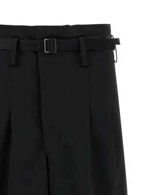 Junya Watanabe High Waist Satin-effect Wool Blend Trousers