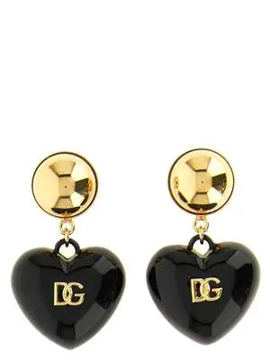 Dolce & Gabbana Dg Heart Earrings - Black