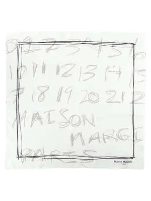 MAISON MARGIELA Foulard In Seta Numerical - White