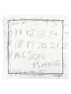 MAISON MARGIELA Foulard In Seta Numerical - White