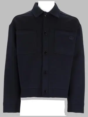 Gucci Cotton Jersey Jacket With Embroidery - Blue