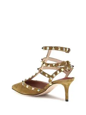 Valentino Garavani Rockstud Suede Pumps - Cream