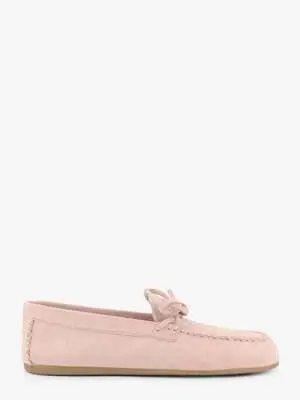 Miu Miu Suede Loafer With Frontal Logo - Multicolor