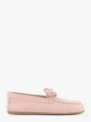 Miu Miu Suede Loafer With Frontal Logo - Multicolor