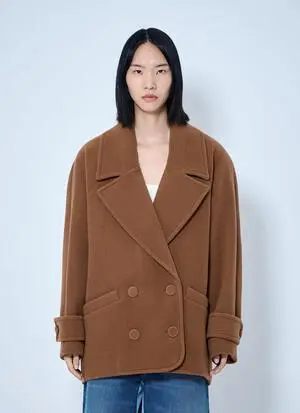 Chloé Wool Blend Double-breasted Short Coat - Multicolor