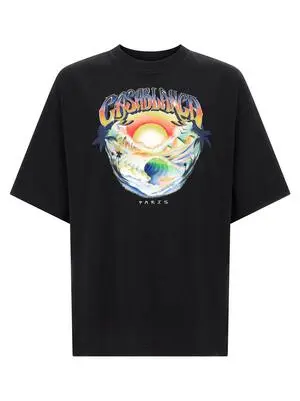 Casablanca Airspray' Print T-shirt - Black