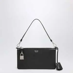 Prada Aged Leather Pouch - Black