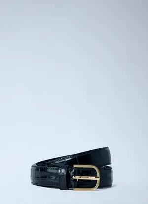 TOTEME Embossed Leather Belt - Black