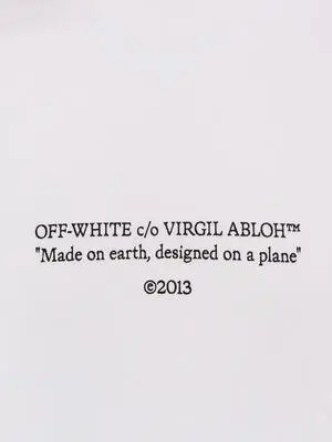 Off-White Cotton Sweatshirt With Frontal Logo Print - White