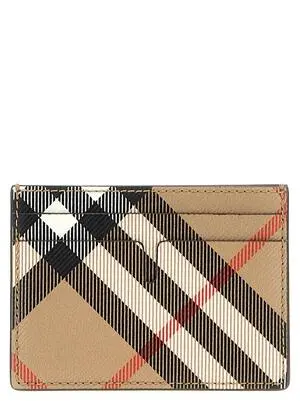 Burberry Check Card Holder - Cream