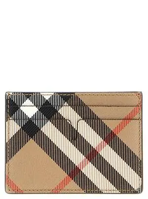 Burberry Check Card Holder - Cream