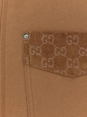 Gucci Canvas Jacket With Gg Details