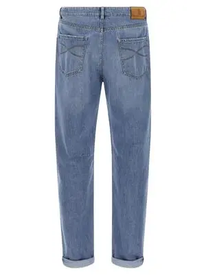 Brunello Cucinelli Straight Leg Denim Jeans - Blue