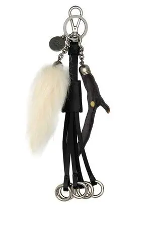 Prada Leather Key Ring - Black