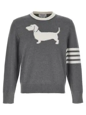 Thom Browne 4-bar Hector Cotton Sweater - Gray