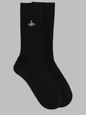 VIVIENNE WESTWOOD Calzini Ribbed Crew Con Orb - Black