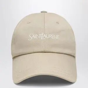 Saint Laurent Cotton Gabardine Baseball Cap - Cream