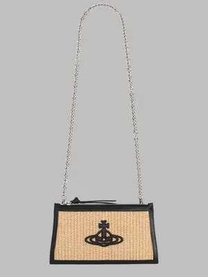 VIVIENNE WESTWOOD Borsa Clutch Flat Small Intrecciata - Cream