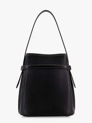 TOTEME Hammered Leather Bucket Bag - Black