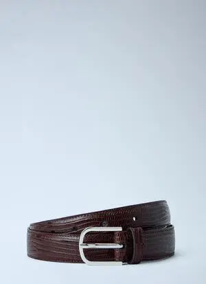 TOTEME Toteme Women Slim Lizard-Embossed Belt Brown