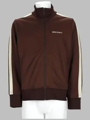 Palm Angels Logo Zip Up Track Jacket - Brown