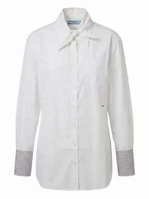 Prada Shirt With Striped Cuff Detail - Multicolor