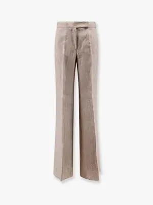 Max Mara Mxmdeserto Linen Trousers - Cream