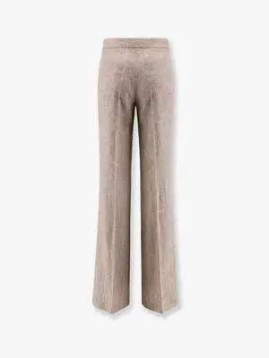 Max Mara Mxmdeserto Linen Trousers - Cream