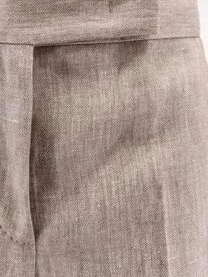 Max Mara Mxmdeserto Linen Trousers - Cream