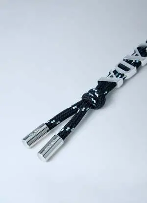 Prada Logo Embellished Keychain - Black
