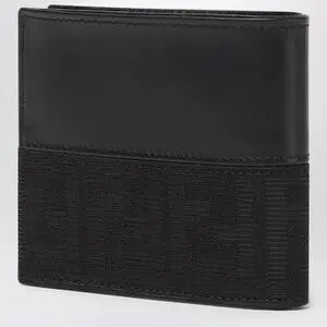 Fendi Ff Zucca Jacquard And Leather Bi-fold Wallet