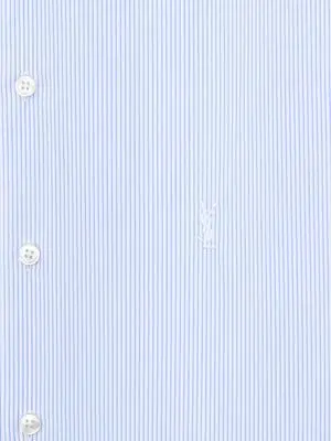 Saint Laurent Cassandre Cotton Shirt With Striped Pattern - Multicolor