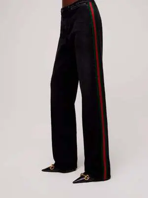 Gucci Cotton Denim Web Insert Pants