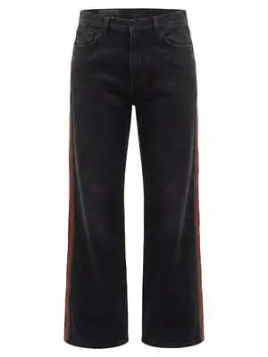 Gucci Cotton Denim Web Insert Pants - Multicolor