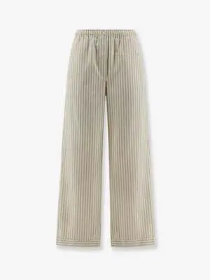 Miu Miu Striped Cotton Pajama Pants - Multicolor