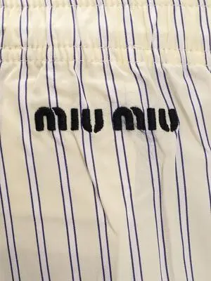Miu Miu Striped Cotton Pajama Pants - Multicolor