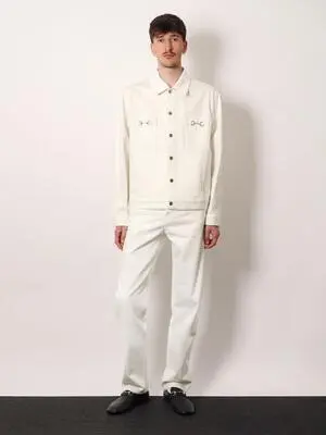 Gucci Denim Trousers With Metal Horsebit Detail - White
