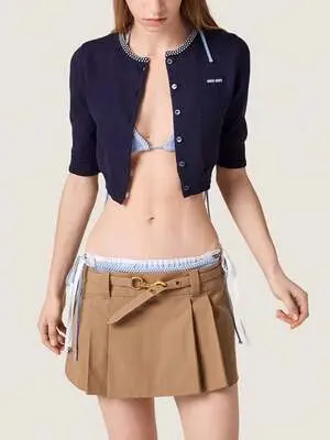 Miu Miu Cotton Mini Cardigan - Multicolor