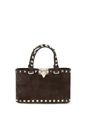 Valentino Garavani Suede Rockstud Mini Handbag - Brown