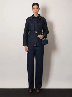 Fendi Wide Leg Denim Jeans - Blue