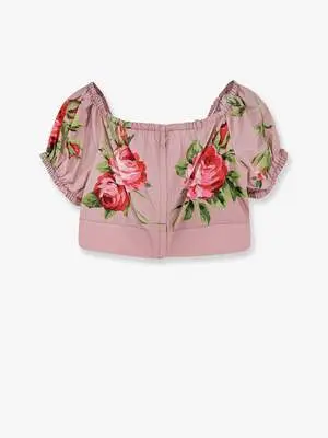 Dolce & Gabbana Cotton Top With Iconic Print - Multicolor