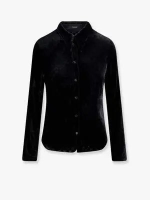 Gucci Stretch Gg Devore Velvet Shirt - Black