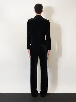 Gucci Stretch Gg Devore Velvet Shirt - Black