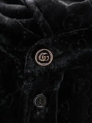 Gucci Stretch Gg Devore Velvet Shirt - Black