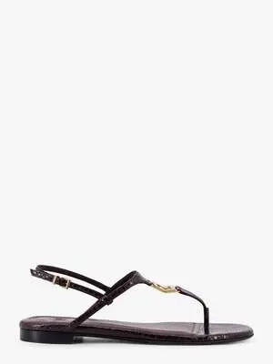 Fendi Fold Leather Sandals With Reptile Effect - Multicolor