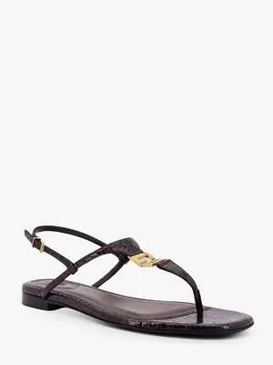 Fendi Fold Leather Sandals With Reptile Effect - Multicolor