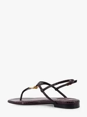 Fendi Fold Leather Sandals With Reptile Effect - Multicolor