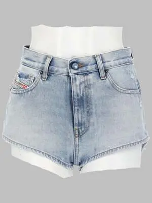 DIESEL® Frayed Hem Denim Shorts - Blue