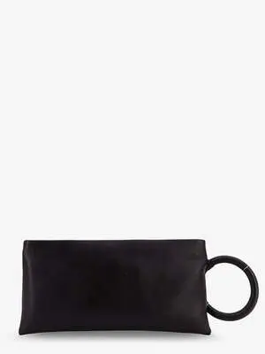 TOM FORD Aura Leather Clutch Bag With Lettering Logo On The Front - Black