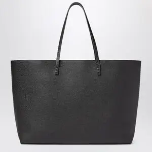 Fendi Cuoio Romano Leather Shopper - Black